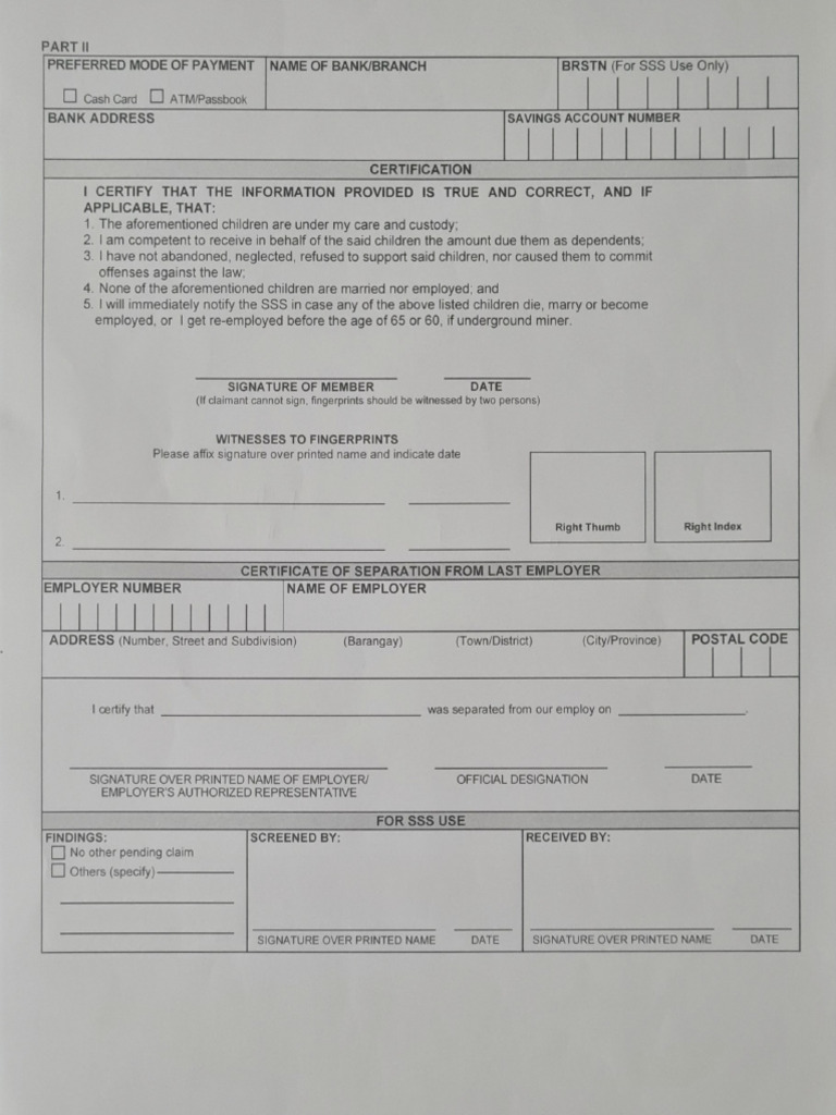 Death Claim Application - Page 3 | PDF