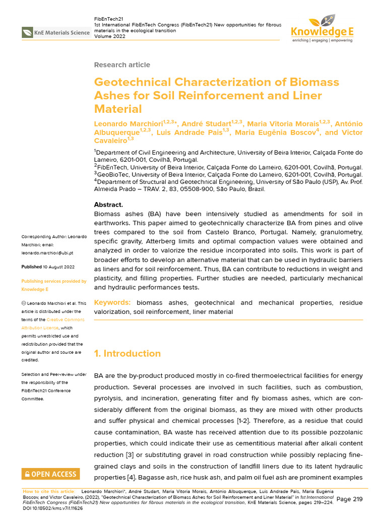 Geotechnical Characterization of Biomass | PDF | Geotechnical Engineering | Soil