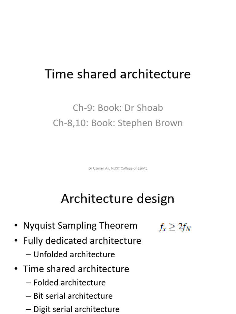 Time Shared Architecture and FSM Design | PDF | Digital Technology ...