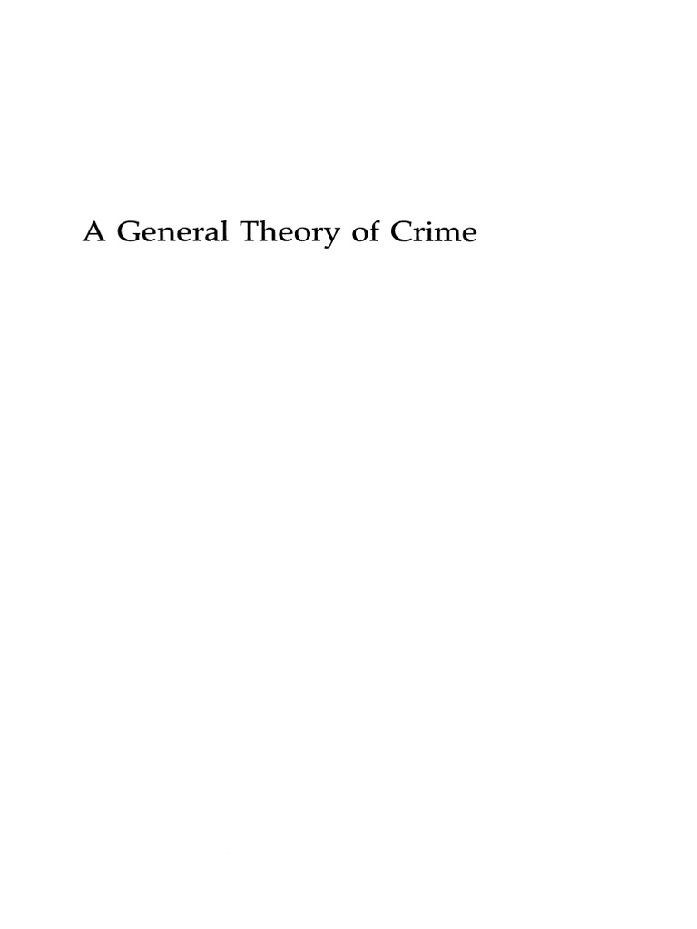 A General Theory of Crime PDF | PDF | Criminology | Crimes