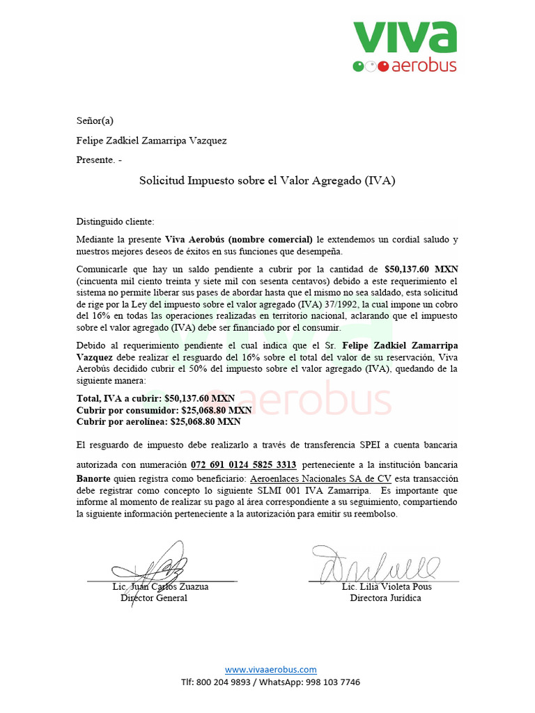 Solicitud Iva | Descargar gratis PDF | Impuesto al valor agregado ...