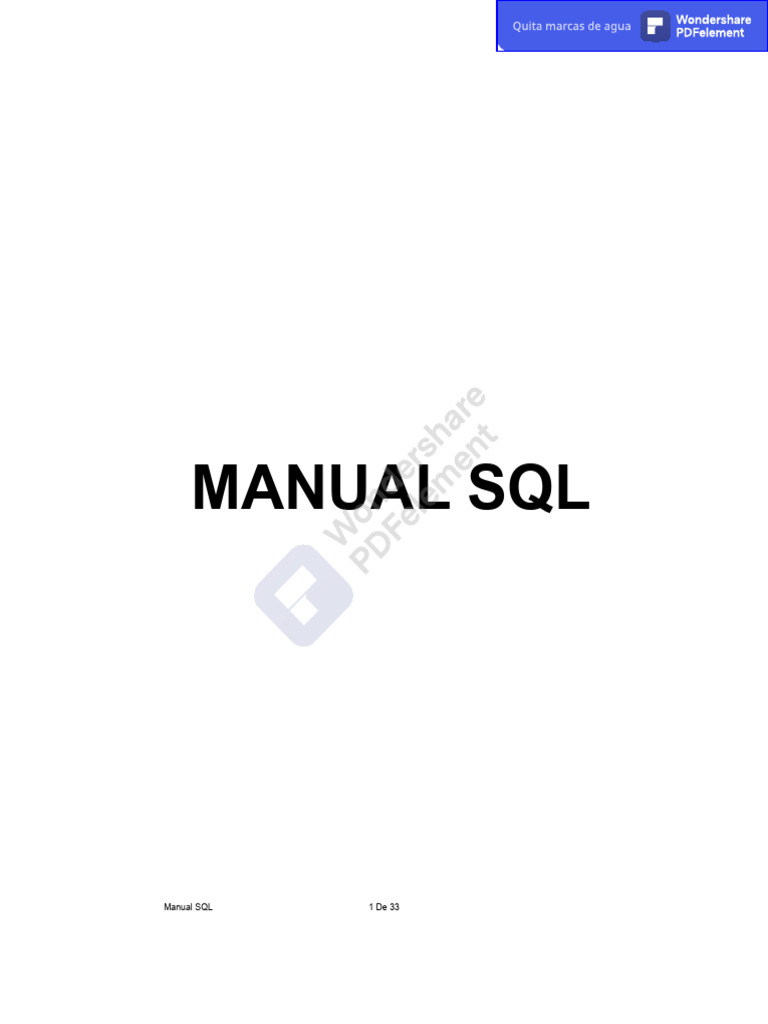 Manual SQL - v1.3 | PDF | SQL | Gestión de datos