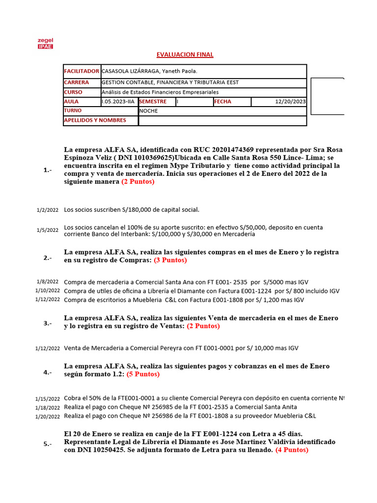 Evaluacion Final - SOLUCION | PDF | Inversiones | Pagaré