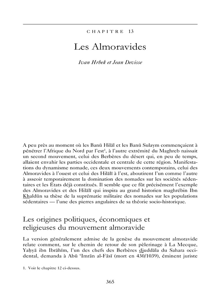 Les Almoravides: Les Origines Politiques, Économiques Et Religieuses Du ...