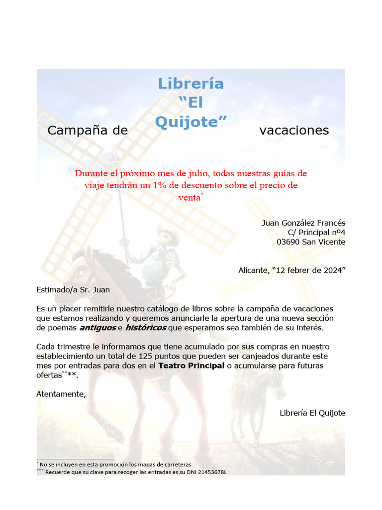 Carta Combinada 1 | PDF