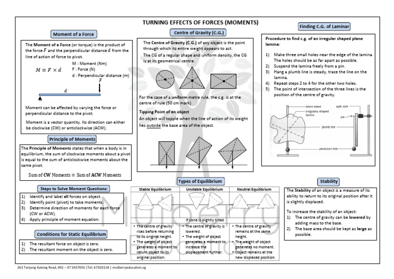Turning Effects of Forces (Moments) | PDF | Center Of Mass | Force