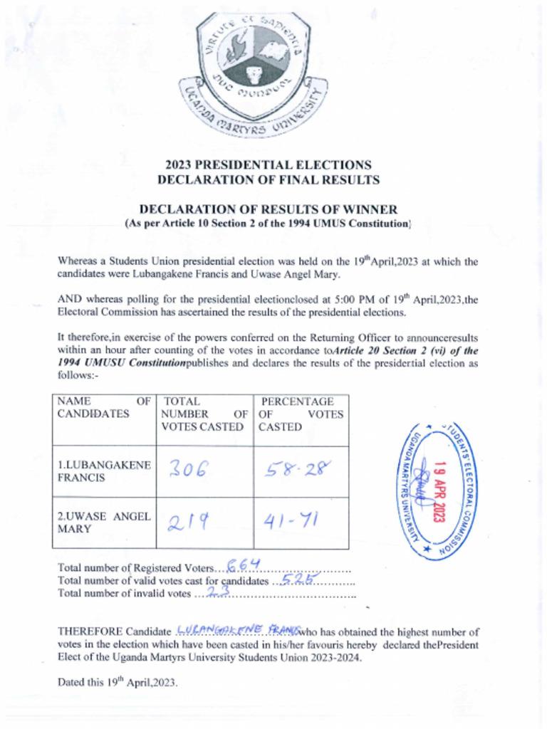 Presidential Declaration Form | PDF