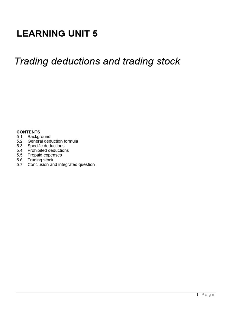 Tax2601 Lu5 2022 | PDF | Expense | Tax Deduction