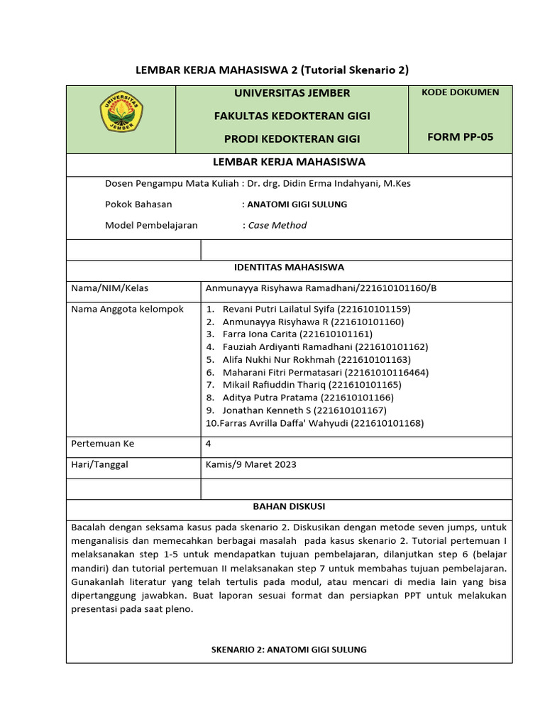 LKM Tutorial Skenario 2 Blok 5 - Laporan Tutorial | PDF