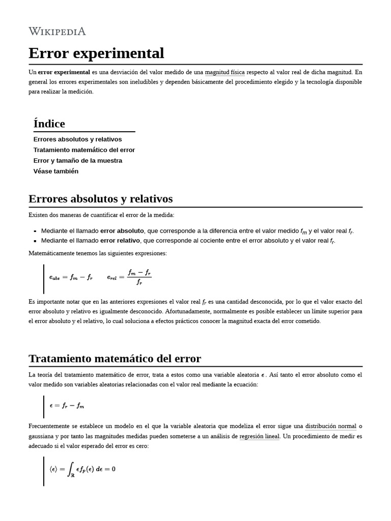 U8 PP 184 Error Experimental | PDF | Medición | Teoría estadística