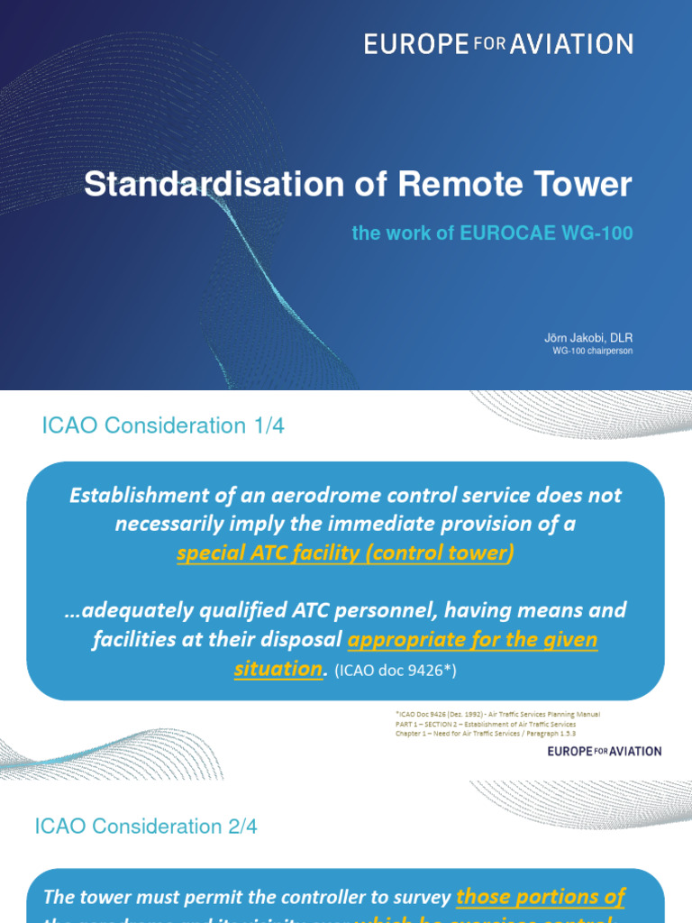 Standardisation of Remote Tower - Jakobi | PDF | Air Traffic Control | Transport