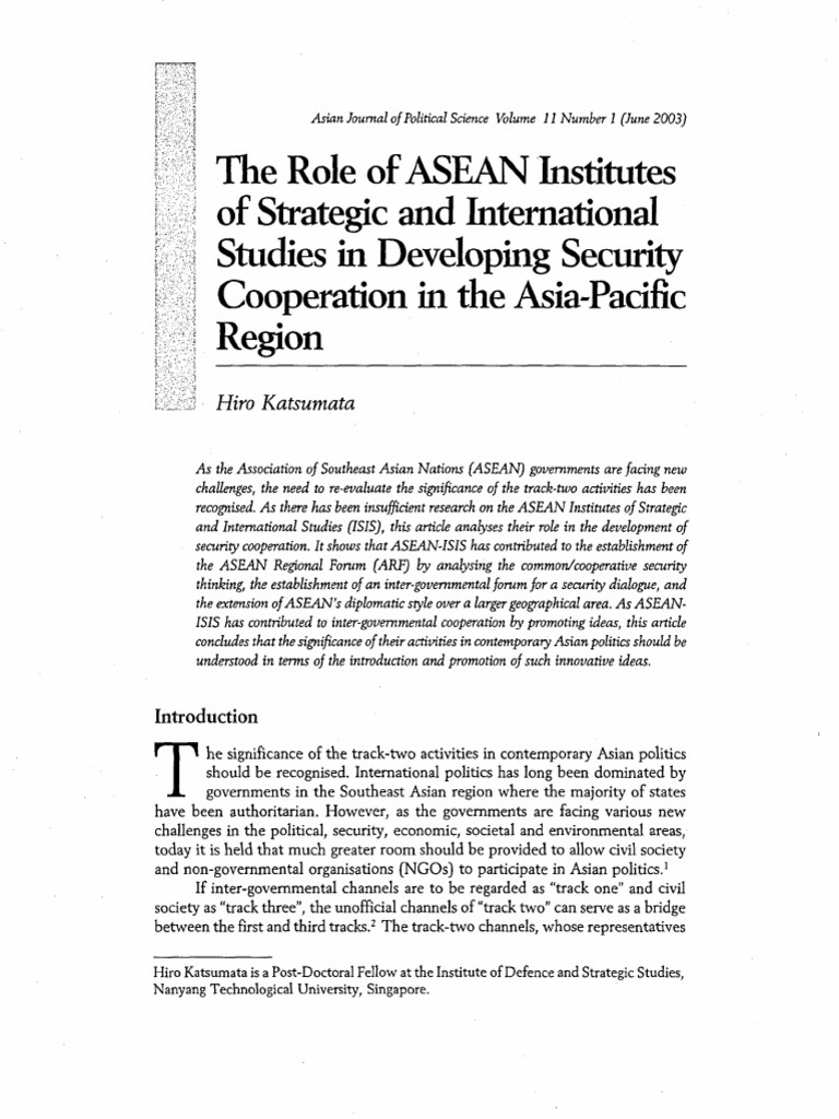 The Role of ASEAN and ISIS | PDF | Multilateralism | Global Politics