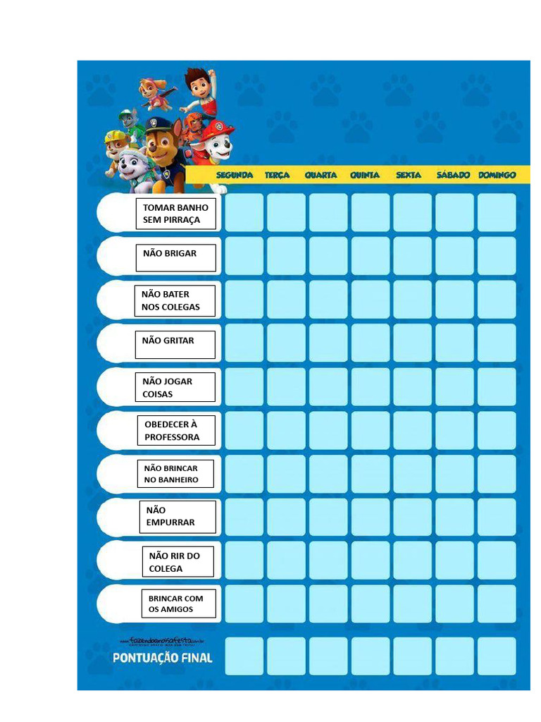 Quadro editavel prontoOOOOO | PDF