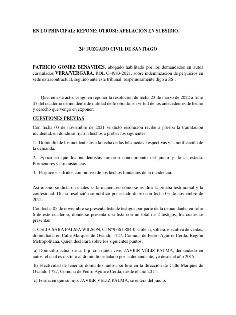 Apelacion Vera Vergara | PDF | Apelación | Justicia