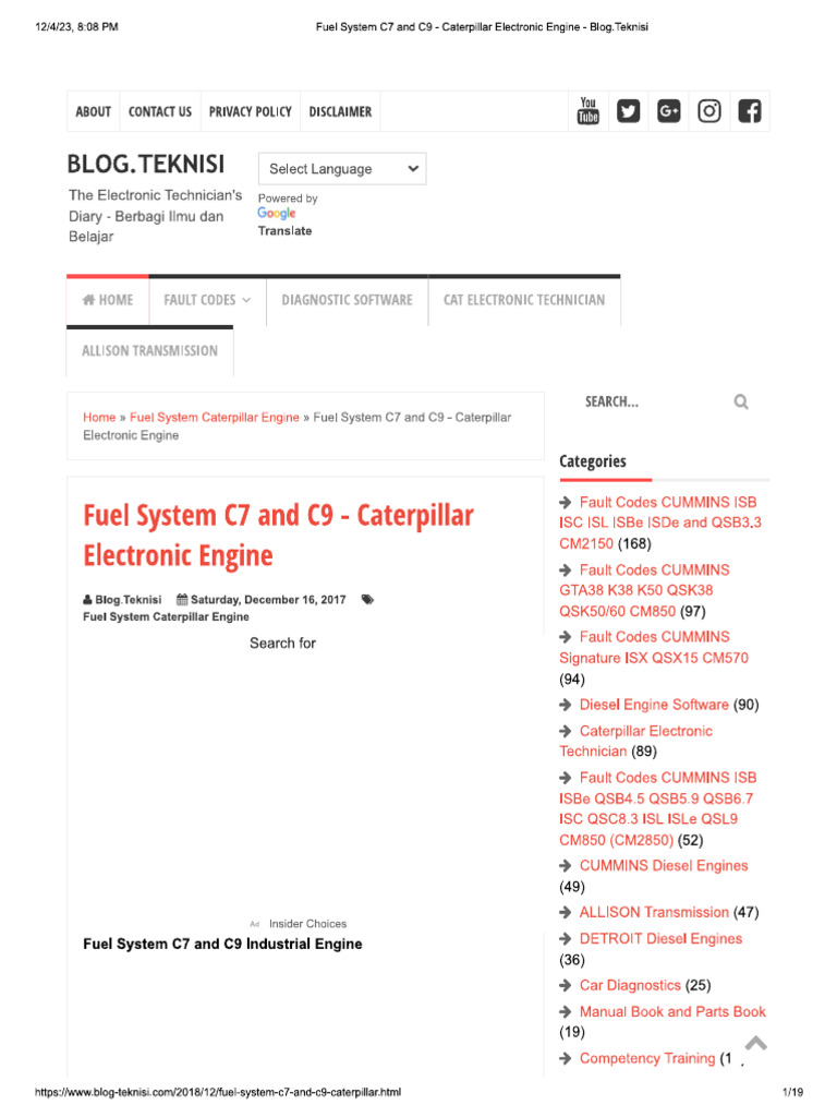 CAT C7 & C9 Fuel Systems | PDF