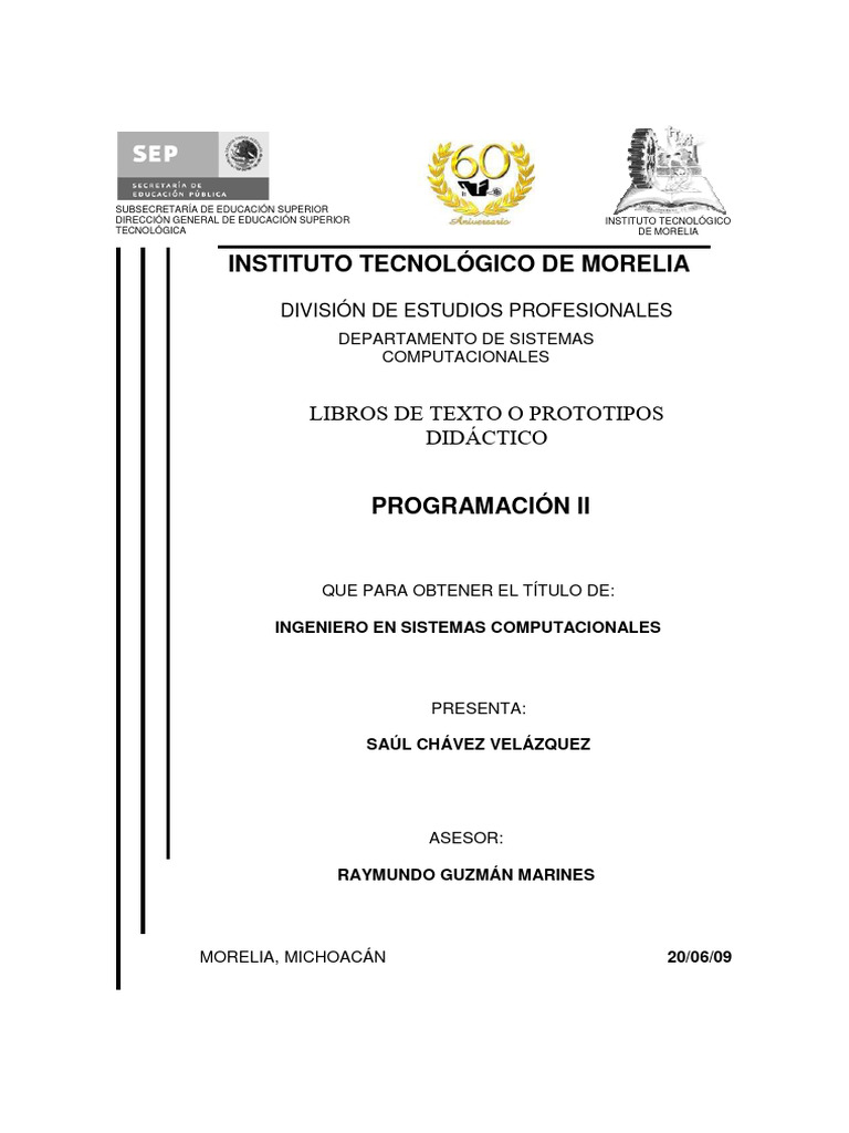 Instituto Tecnologico de Morelia Program | PDF | Objeto (informática) | Entorno de desarrollo ...
