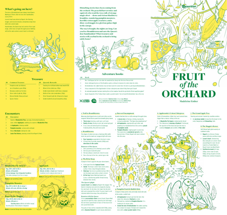 Mausritter Adventure Fruit of The Orchard | PDF | Plants