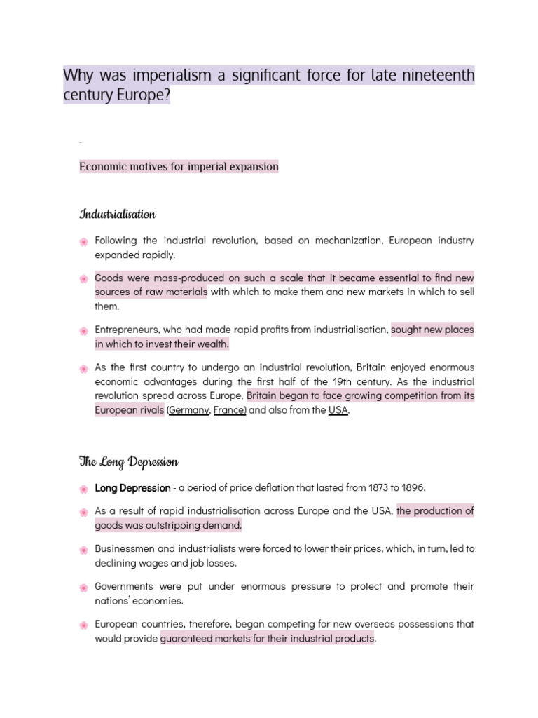 As Level History Notes (Mr. Boateng) | PDF | Imperialism | Empire Of Japan