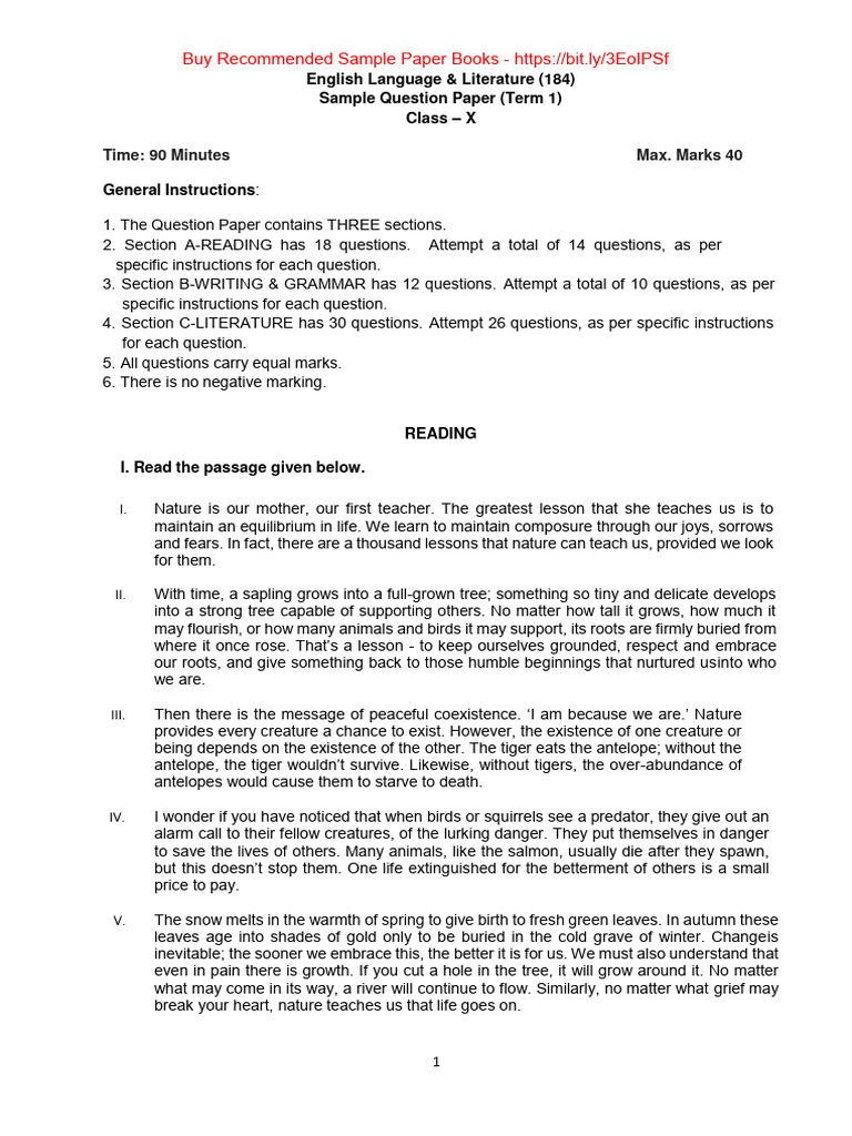 EnglishL SQP 1 | PDF