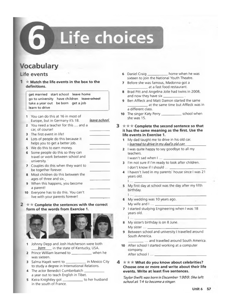 Workbook Unit 6 | PDF