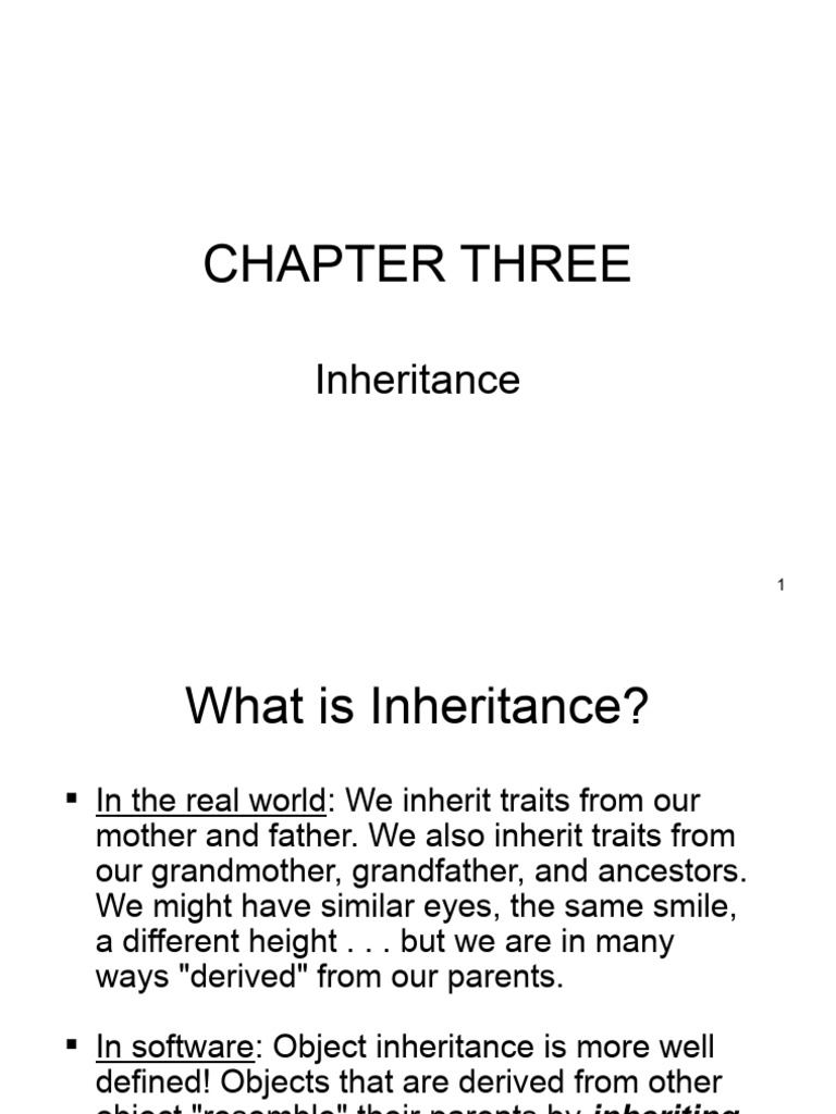 Chapter 3 Inheritance Pdf Inheritance Object Oriented Programming Method Computer