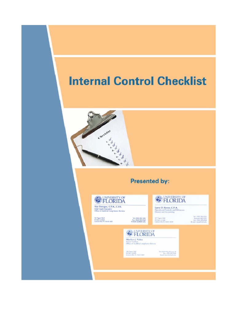 Internal Control Checklist | PDF | Internal Audit | Audit