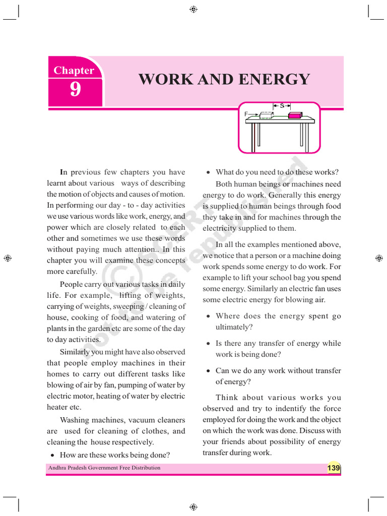 AP Board Class 9 Physical Science Textbook Chapter 9 | PDF | Force | Potential Energy