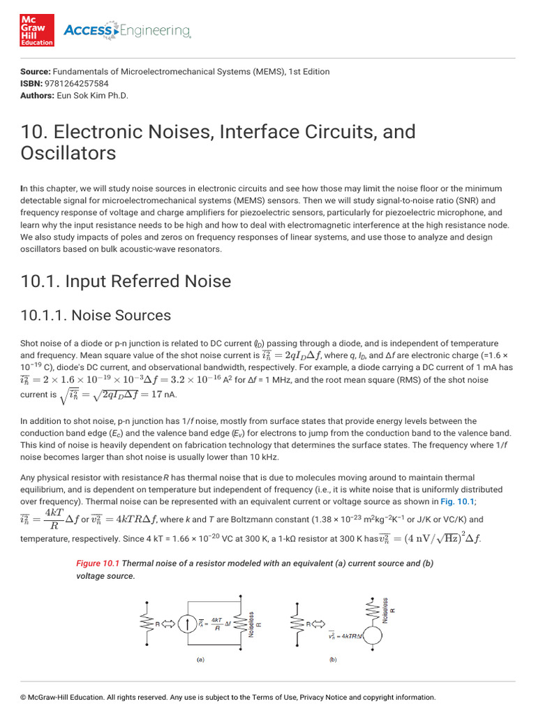 Electronic Noises Interface Circuits and Oscillators | PDF | Amplifier | Electronic Oscillator