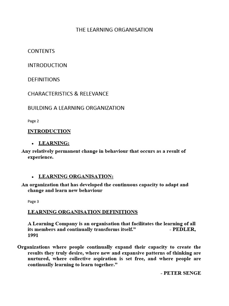 Building a Learning Organization Guide | PDF | Learning | Cognition