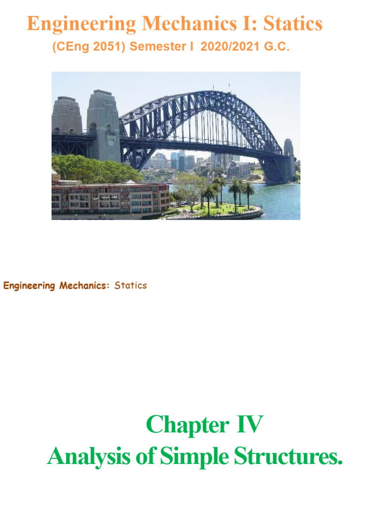 Chapter 4-Analysis of Simple Structures11 | PDF | Truss | Structural Analysis