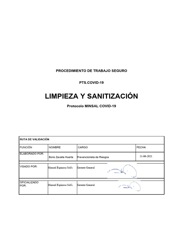 Procedimiento Limpieza Sanitizacion | PDF | Residuos | Especialidades Medicas
