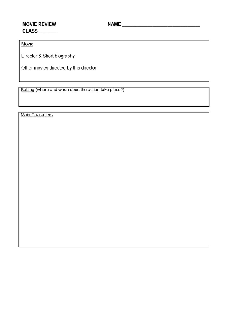 Movie Review Template | PDF