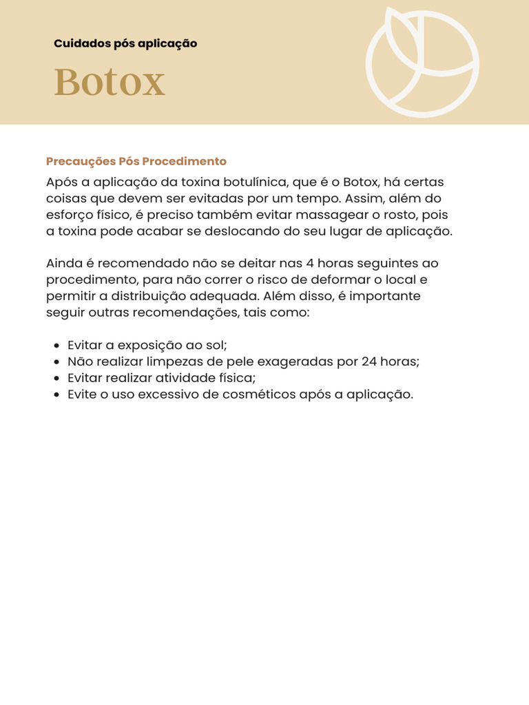 Cuidados Pós Botox | PDF