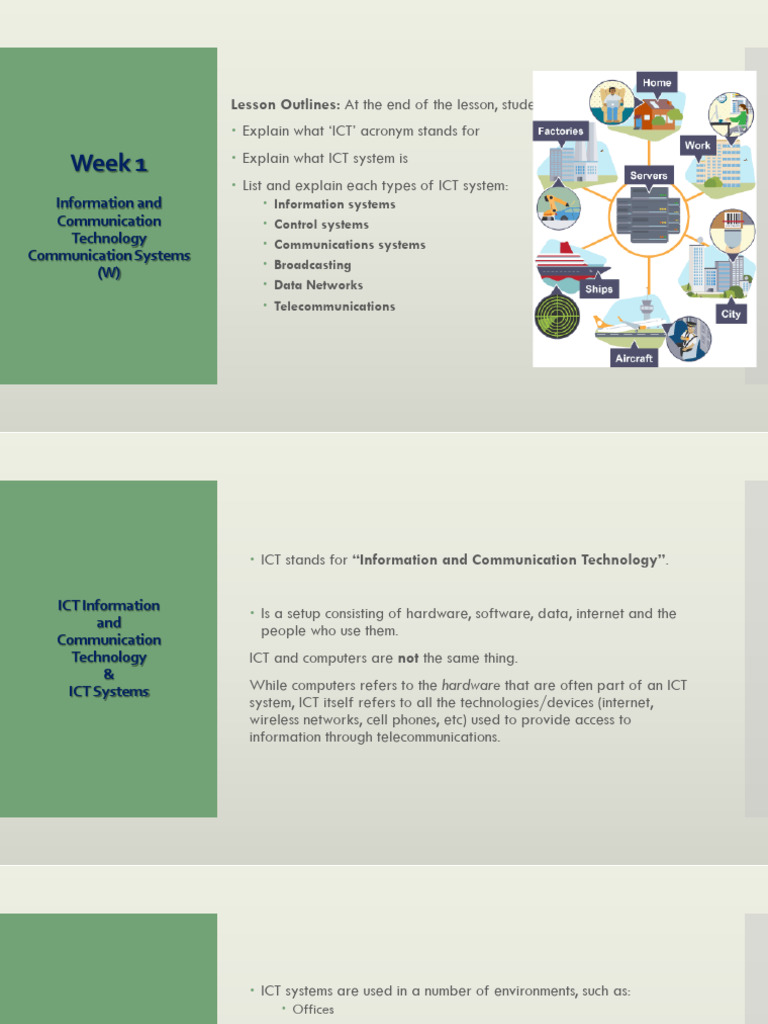 Types and Applications of ICT Systems | PDF | Telecommunications ...