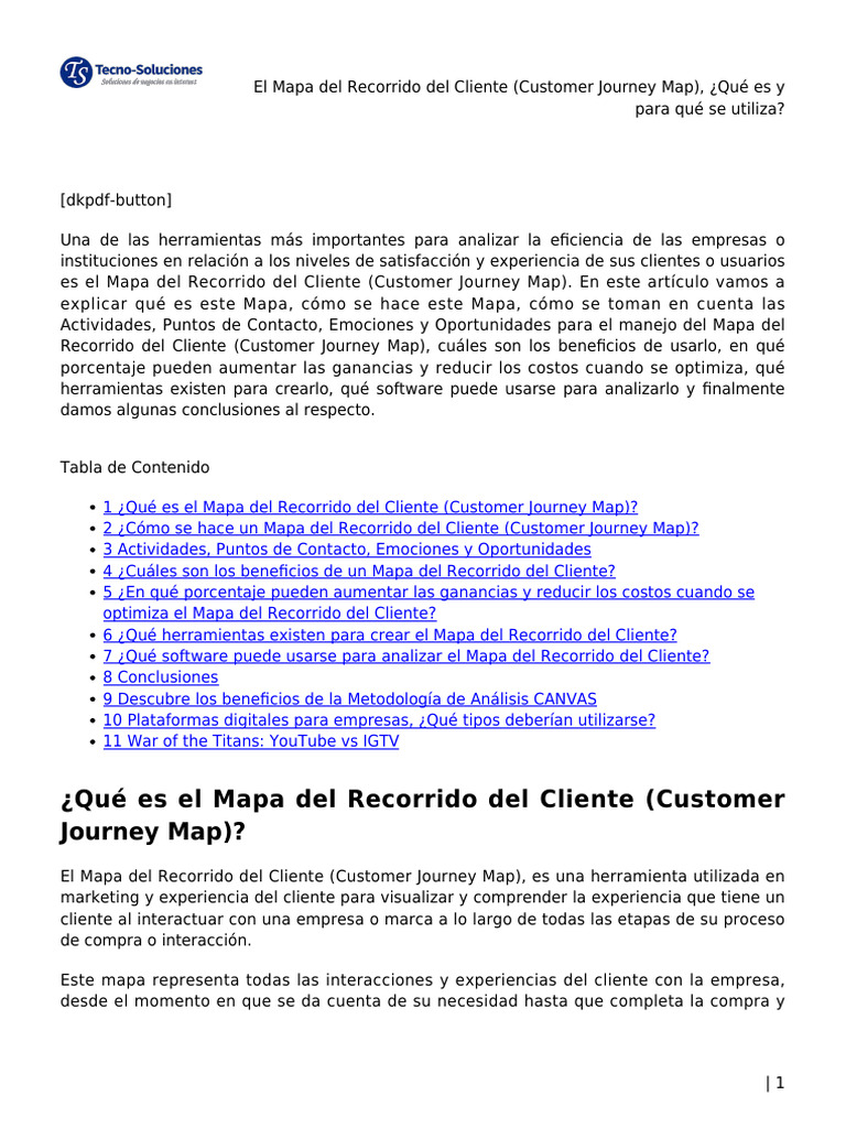 El Mapa Del Recorrido Del Cliente | PDF | Cliente | Business