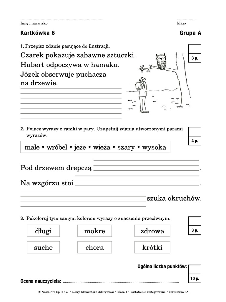 Kartkowka 6 Zintegrowane | PDF