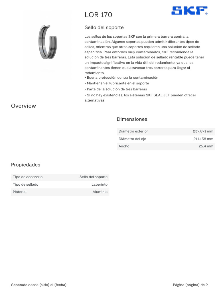 SKF LOR 170 Specification | PDF | Red mundial | Internet y web