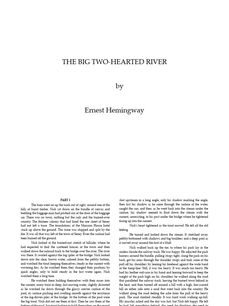 Big Two-Hearted River: Part I Summary | PDF