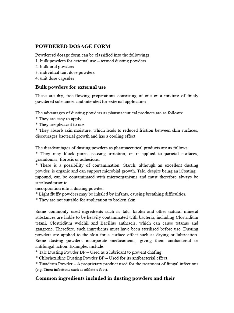 BDT 152 (Powder, Granules and Tablet Dosage Form) | PDF | Tablet (Pharmacy) | Starch