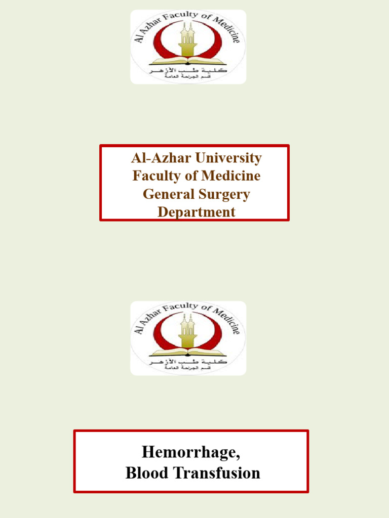 Understanding Hemorrhage and Blood Transfusion | PDF | Bleeding | Blood ...