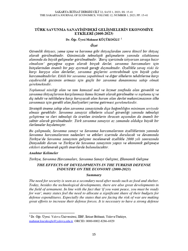 T - RK Savunma Sanay - S - Ndek - Gel - Meler - N Ekonom - Ye Etk - Ler - (2000-2023) (#1270184 ...