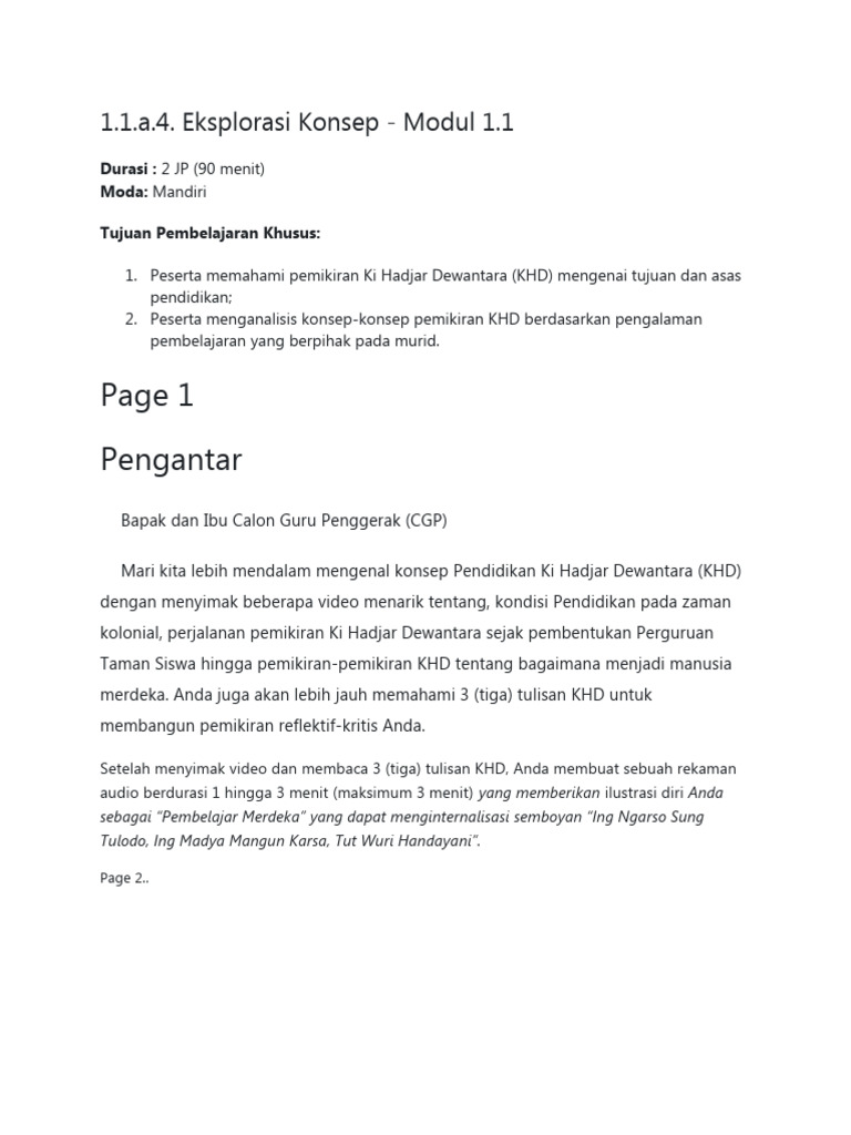 1.1.a.4. Eksplorasi Konsep - Modul 1.1 | PDF