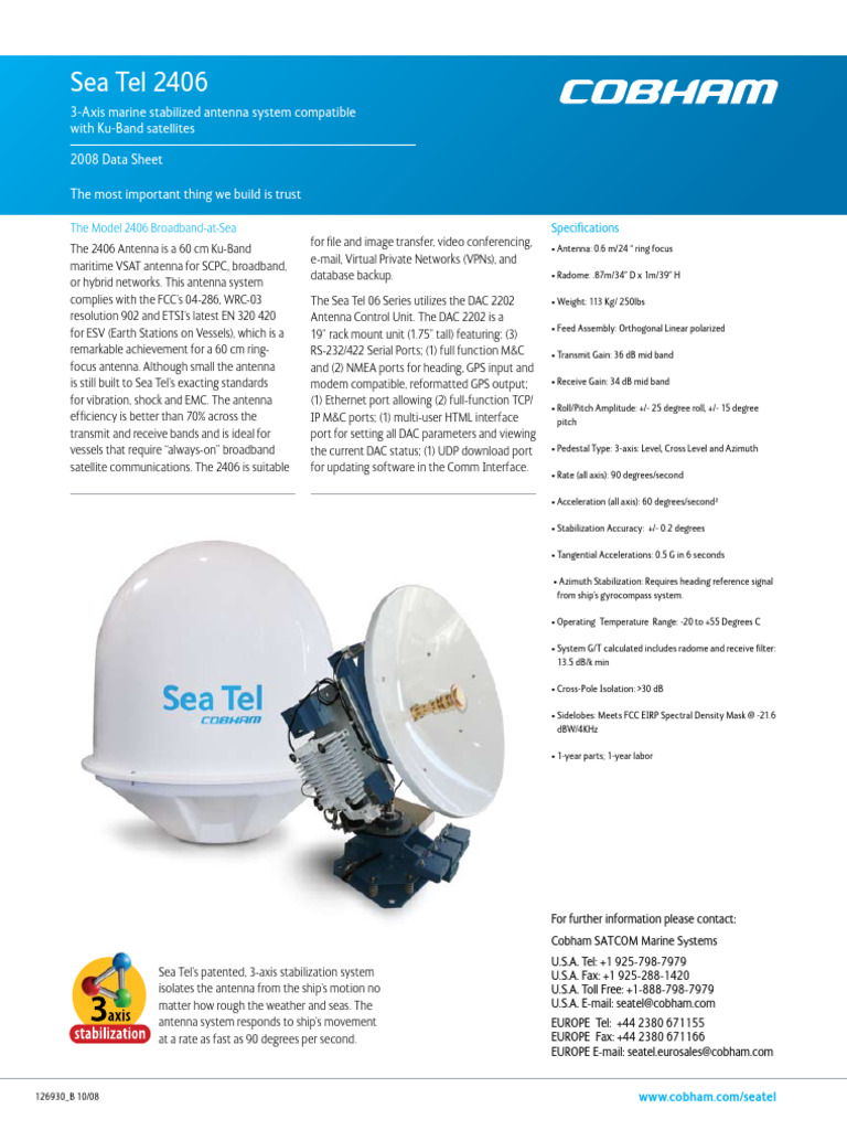 Seatel 05 | PDF | Antenna (Radio) | Telecommunications Engineering