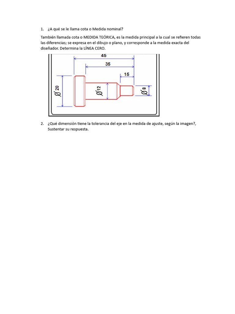 A Qué Se Le Llama Cota o Medida Nominal | PDF