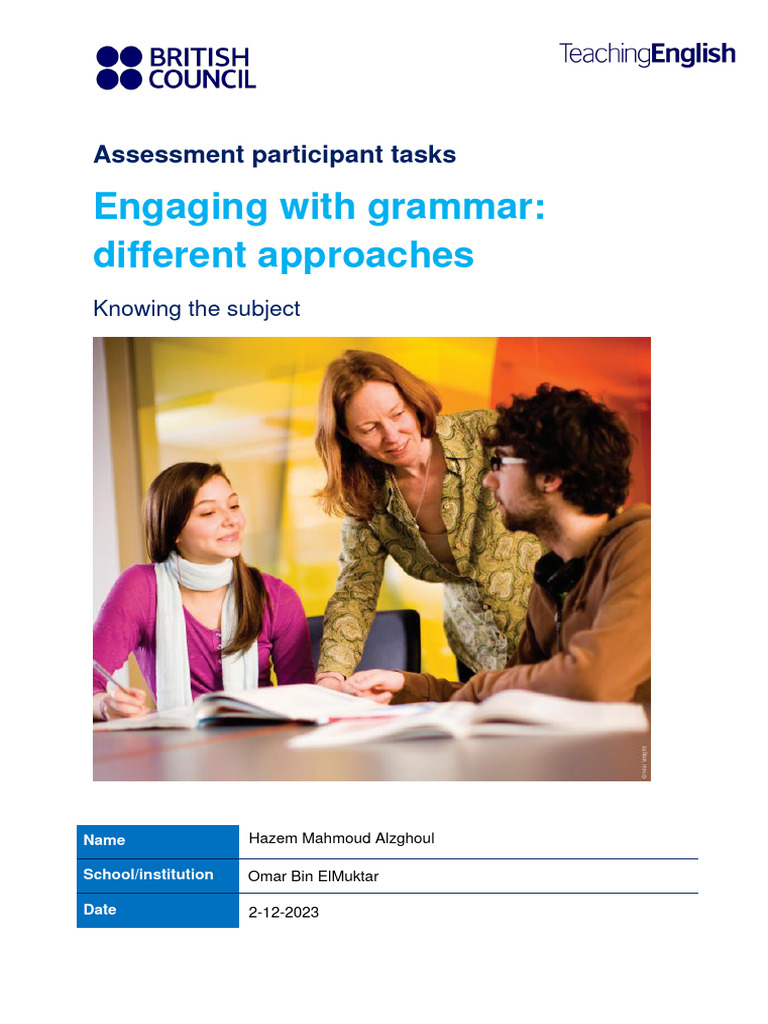 Assignment 2 - Engaging With Grammar - Different Approaches - Assessment | PDF | Learning ...