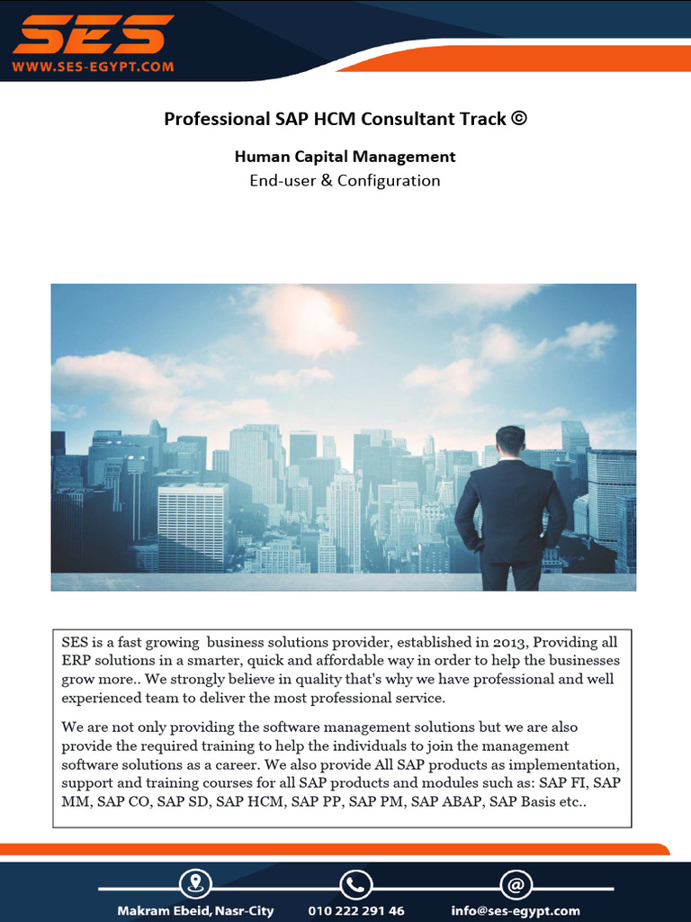 SAP HCM Consultant Course Outlines | PDF