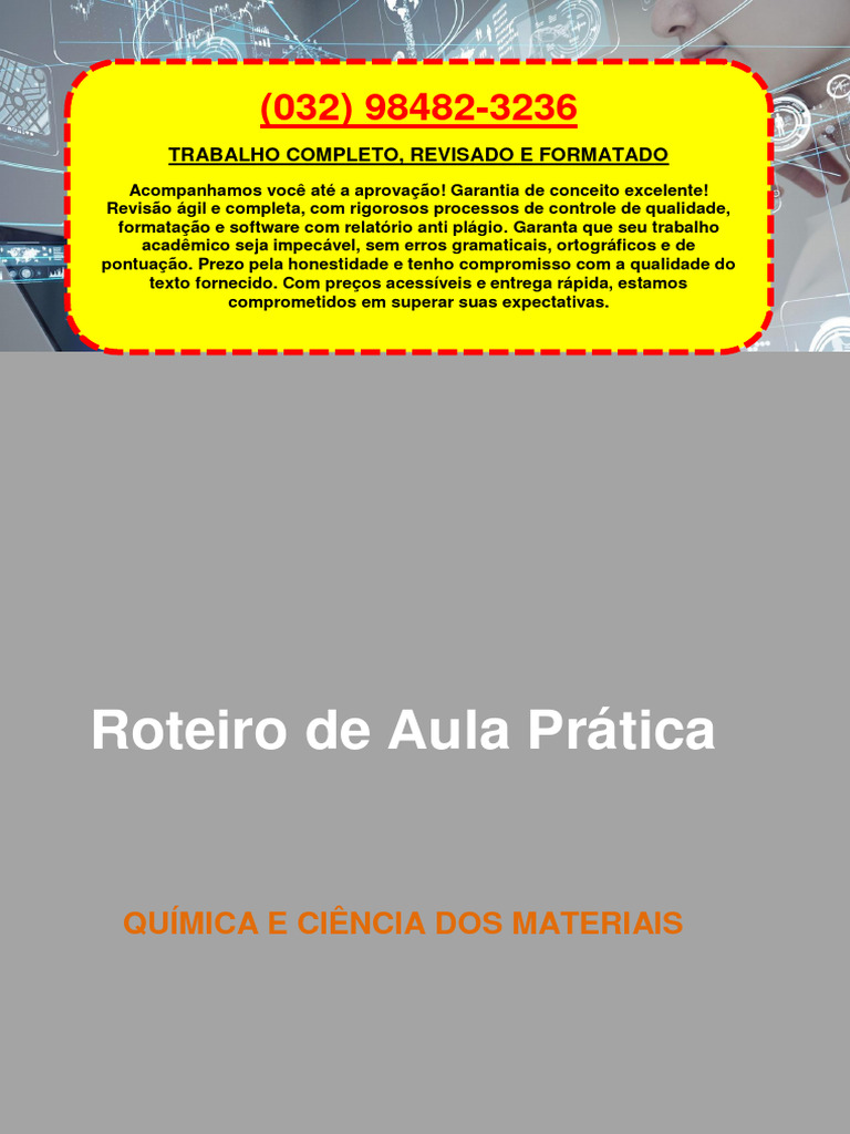 Resolução - (032) 98482-3236 - Roteiro de Aula Prática - Química e ... Resolução - (032) 98482-3236 - Roteiro de Aula Prática - Química e ...