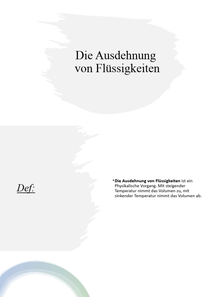 Die Ausdehnung Von Flussigkeiten | PDF