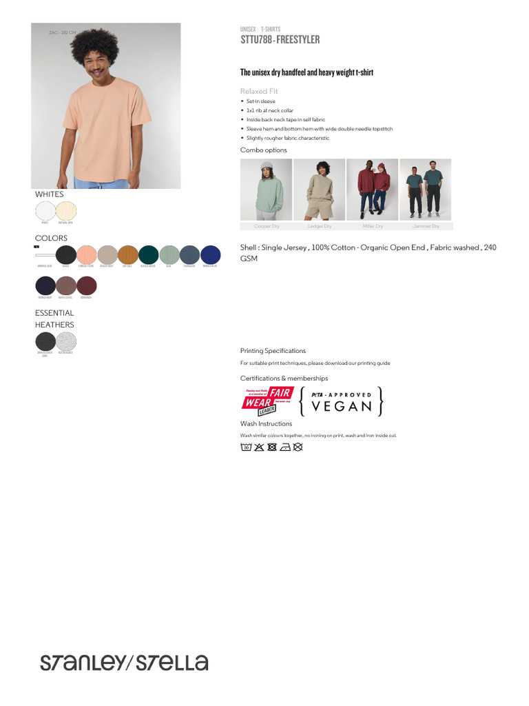 STTU788 - Product Sheet | PDF | Consumer Goods | Softlines (Retail)