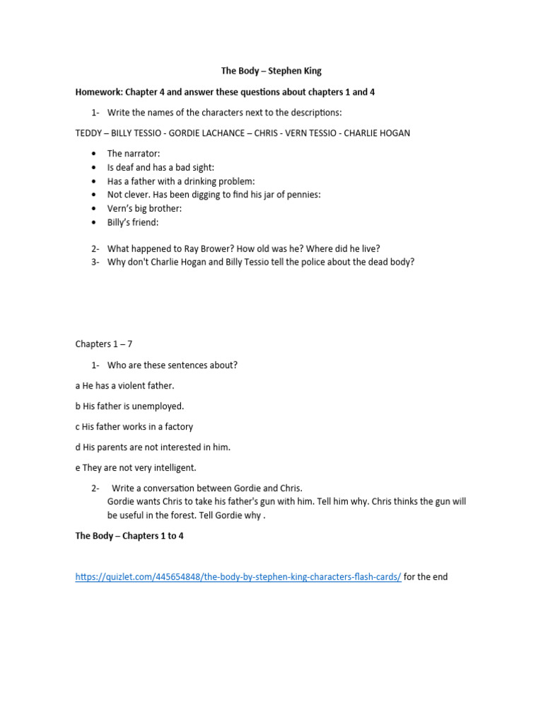 The Body - Activities | PDF